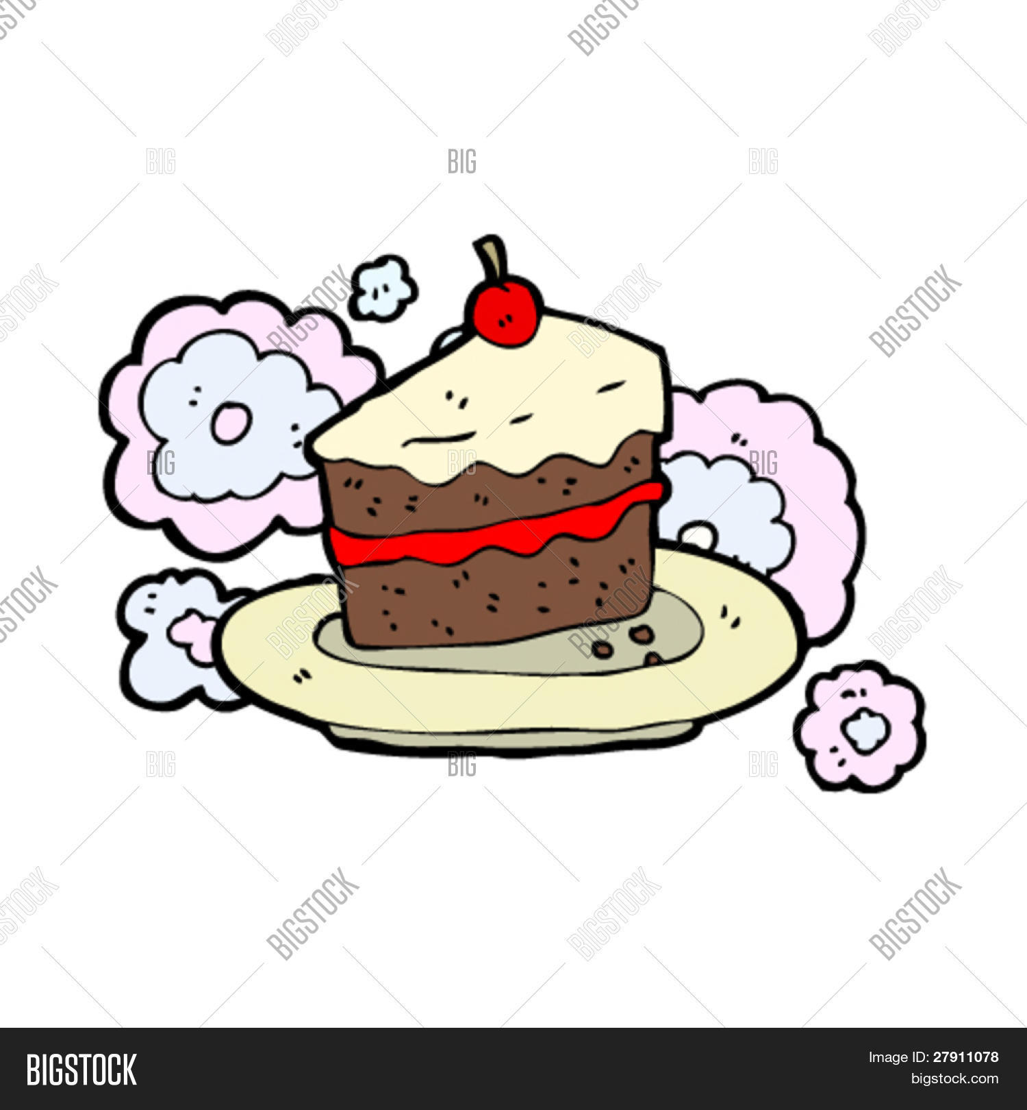 Tasty Cake Cartoon Vector & Photo (Free Trial) | Bigstock