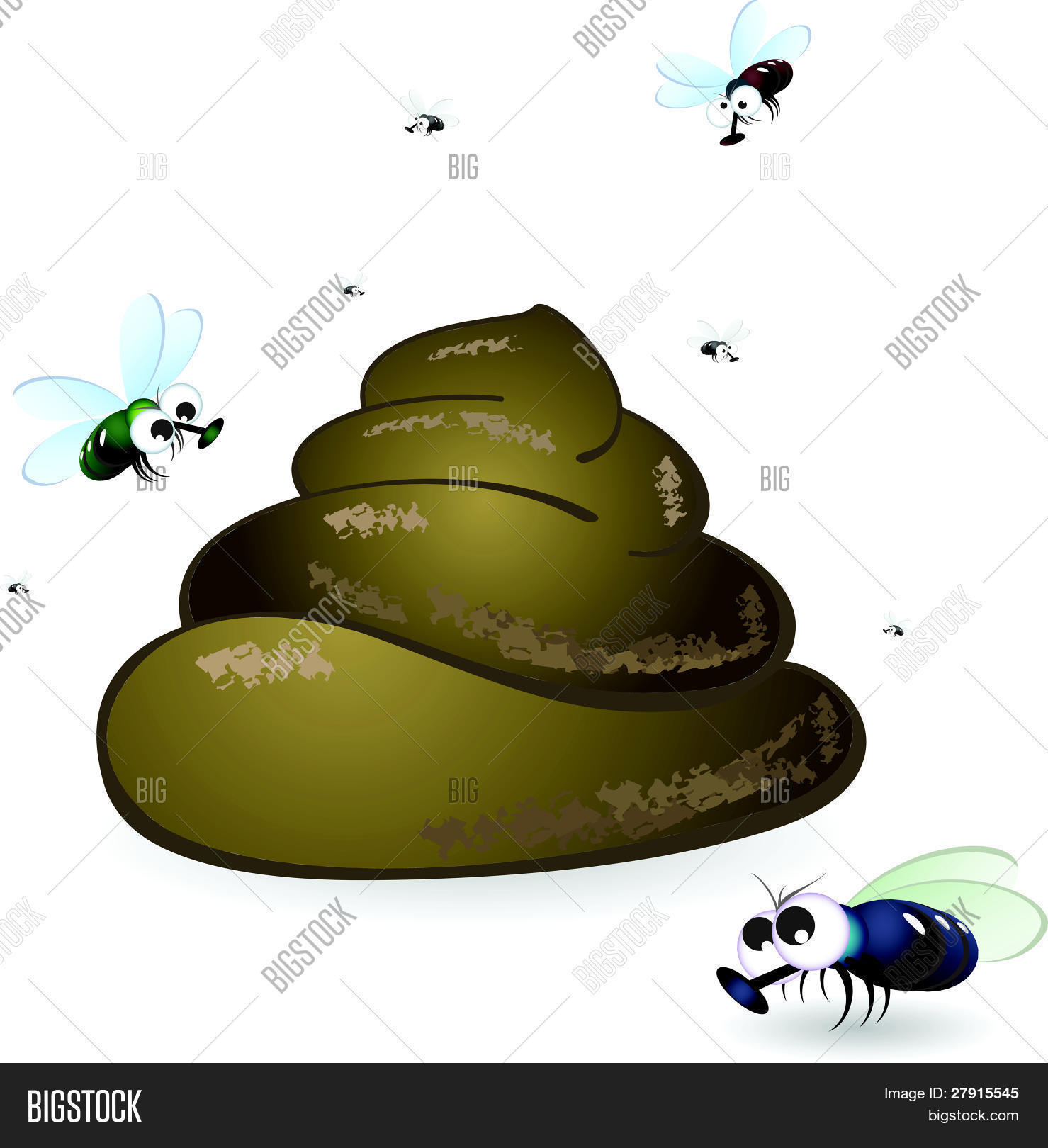 Cartoon Feces Flies Vector & Photo (Free Trial) | Bigstock