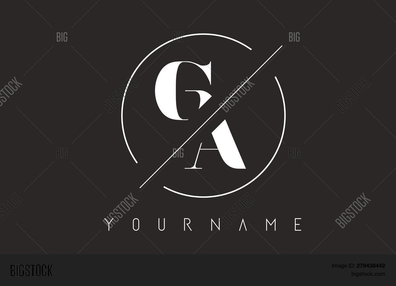 Ga Letter Logo Cutted Vector & Photo (Free Trial) | Bigstock