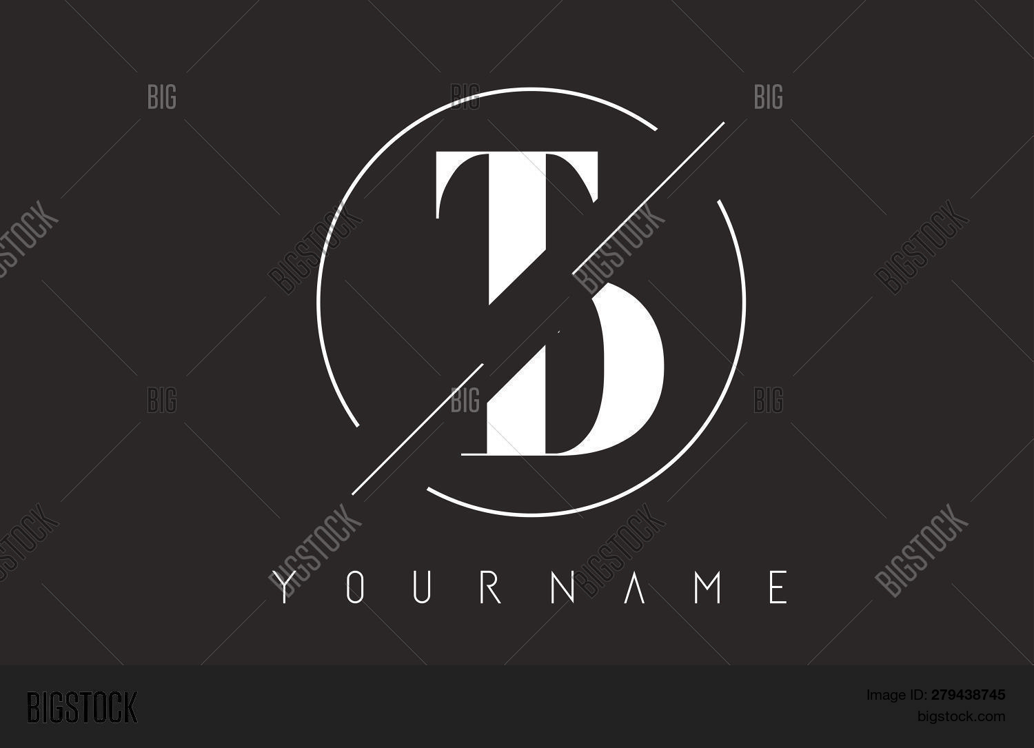 Td Letter Logo Cutted Vector & Photo (Free Trial) | Bigstock