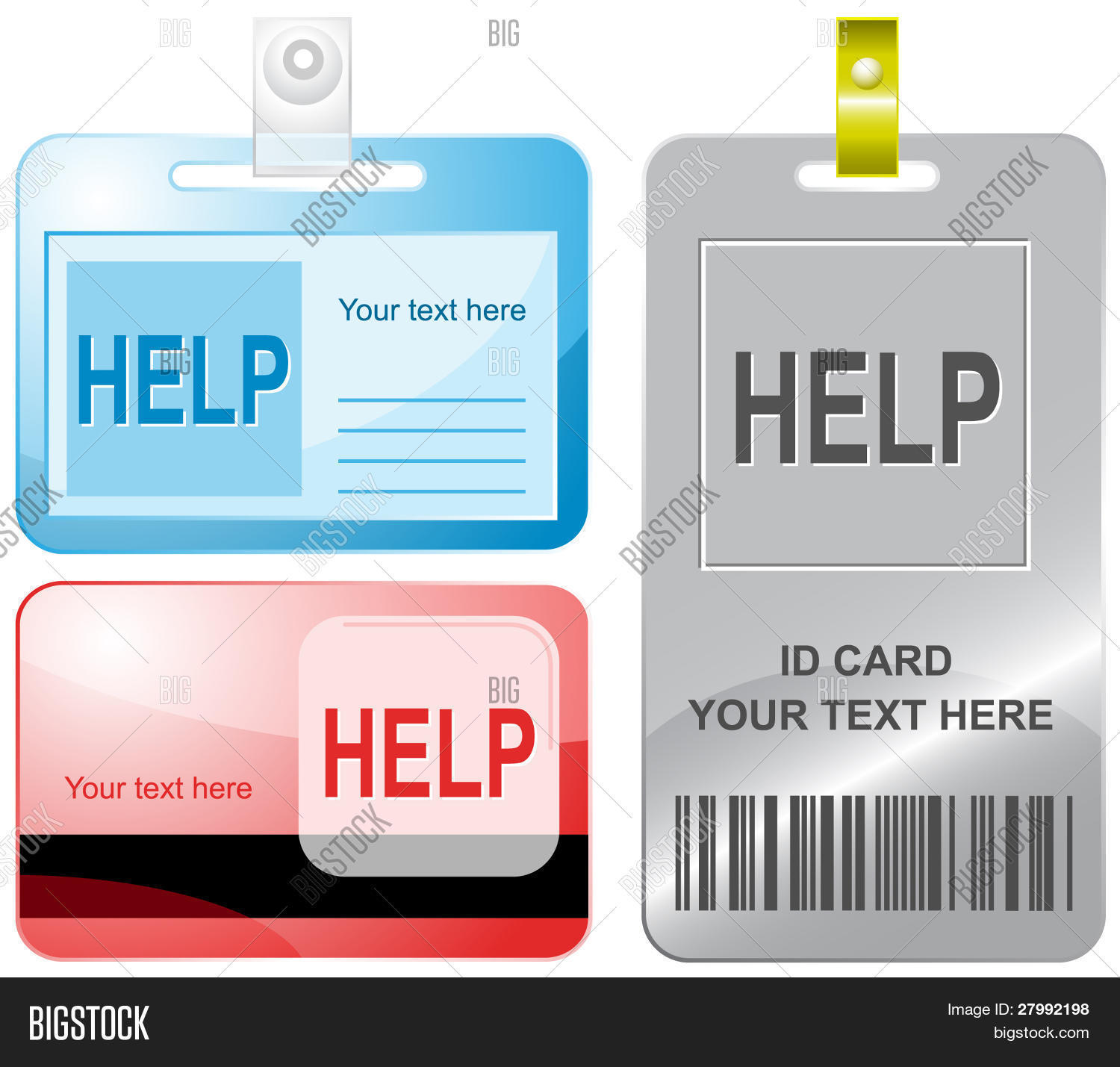 Help. Vector Id Cards Vector & Photo (Free Trial) | Bigstock