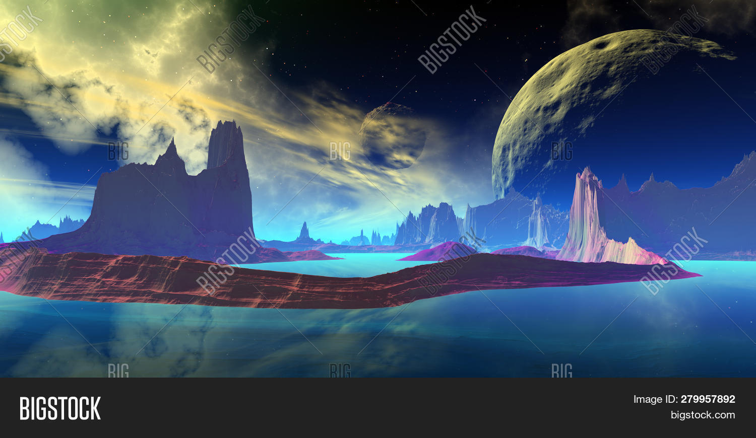 Alien Planet. Mountain Image & Photo (Free Trial) | Bigstock