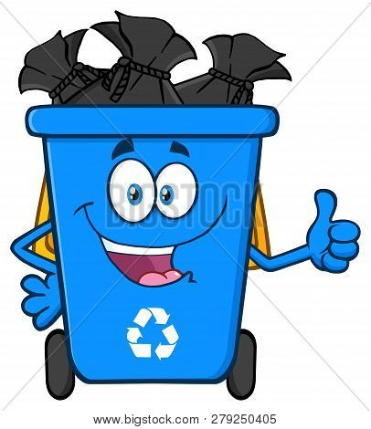 Happy Blue Recycle Bin Image & Photo (Free Trial) | Bigstock