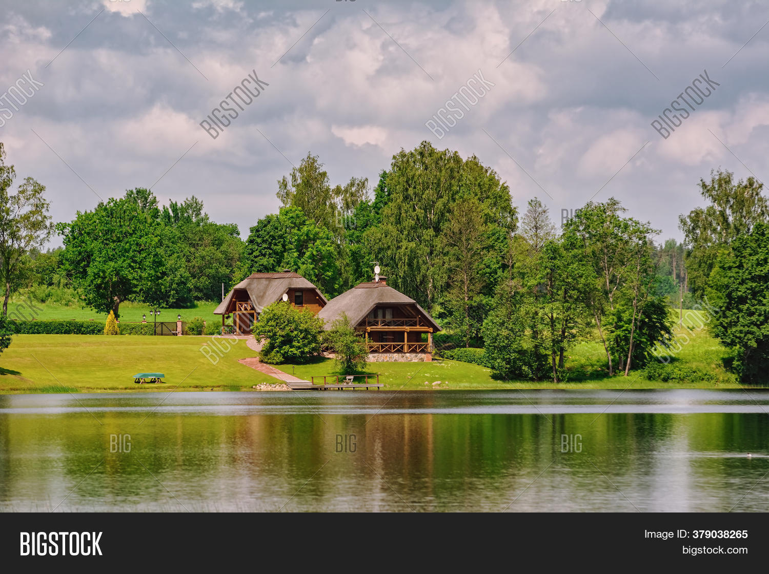 Two Houses On Bank Image & Photo (Free Trial) | Bigstock
