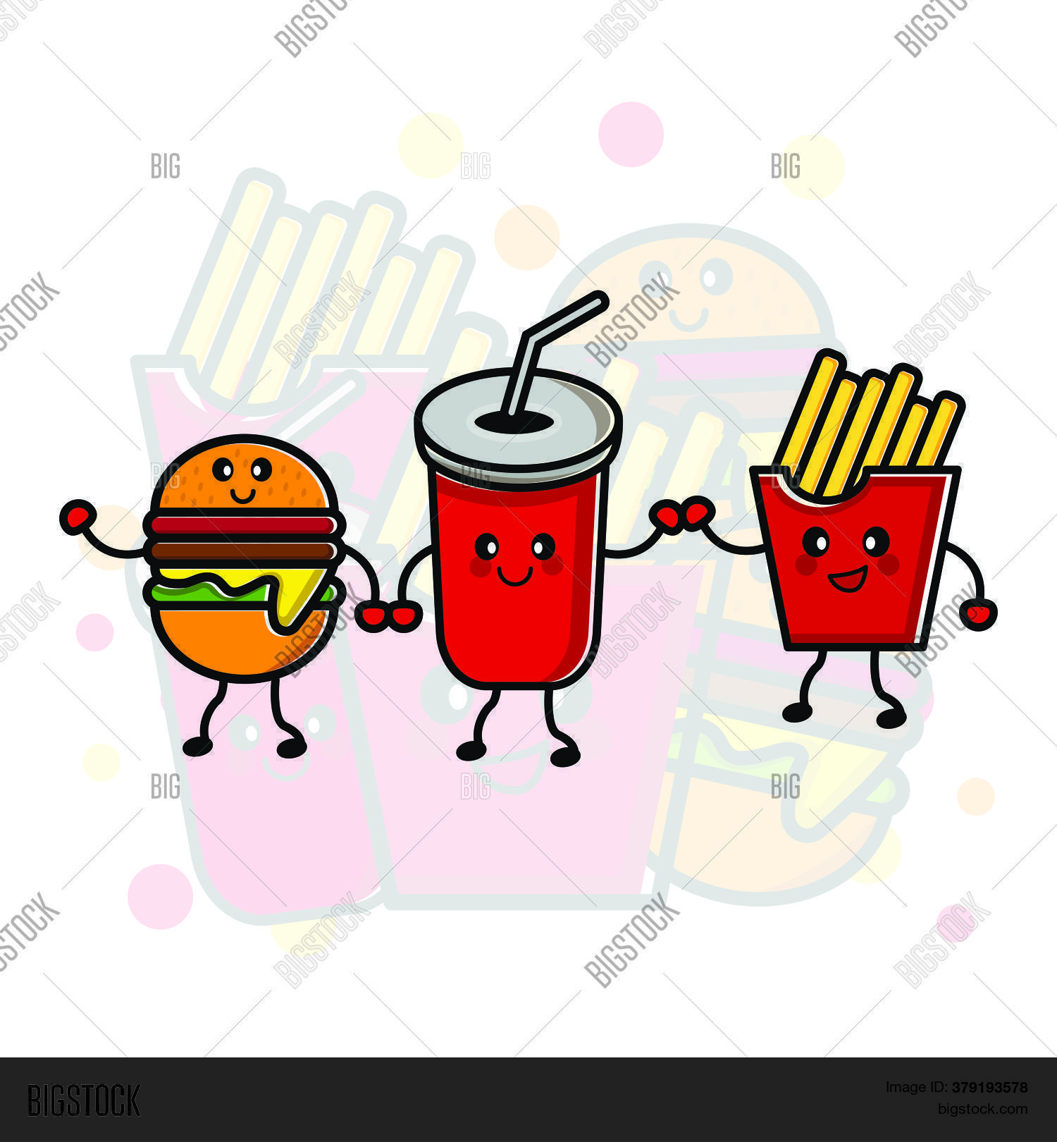 Fast Food Cartoon Vector & Photo (Free Trial) | Bigstock