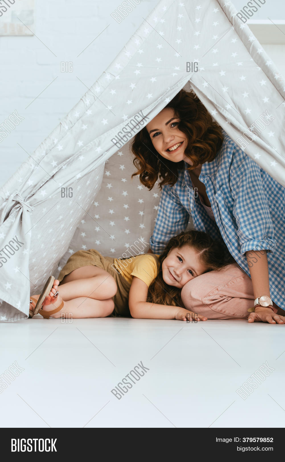 Kid Lying On Laps Image & Photo (Free Trial) | Bigstock