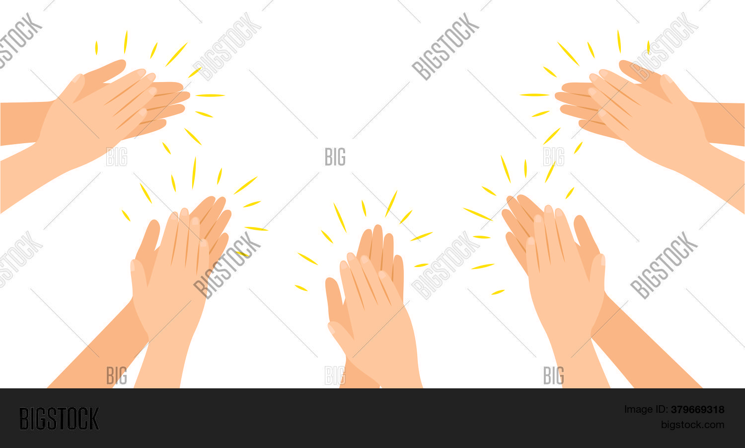 Hands Clap Flat Style Vector & Photo (Free Trial) | Bigstock