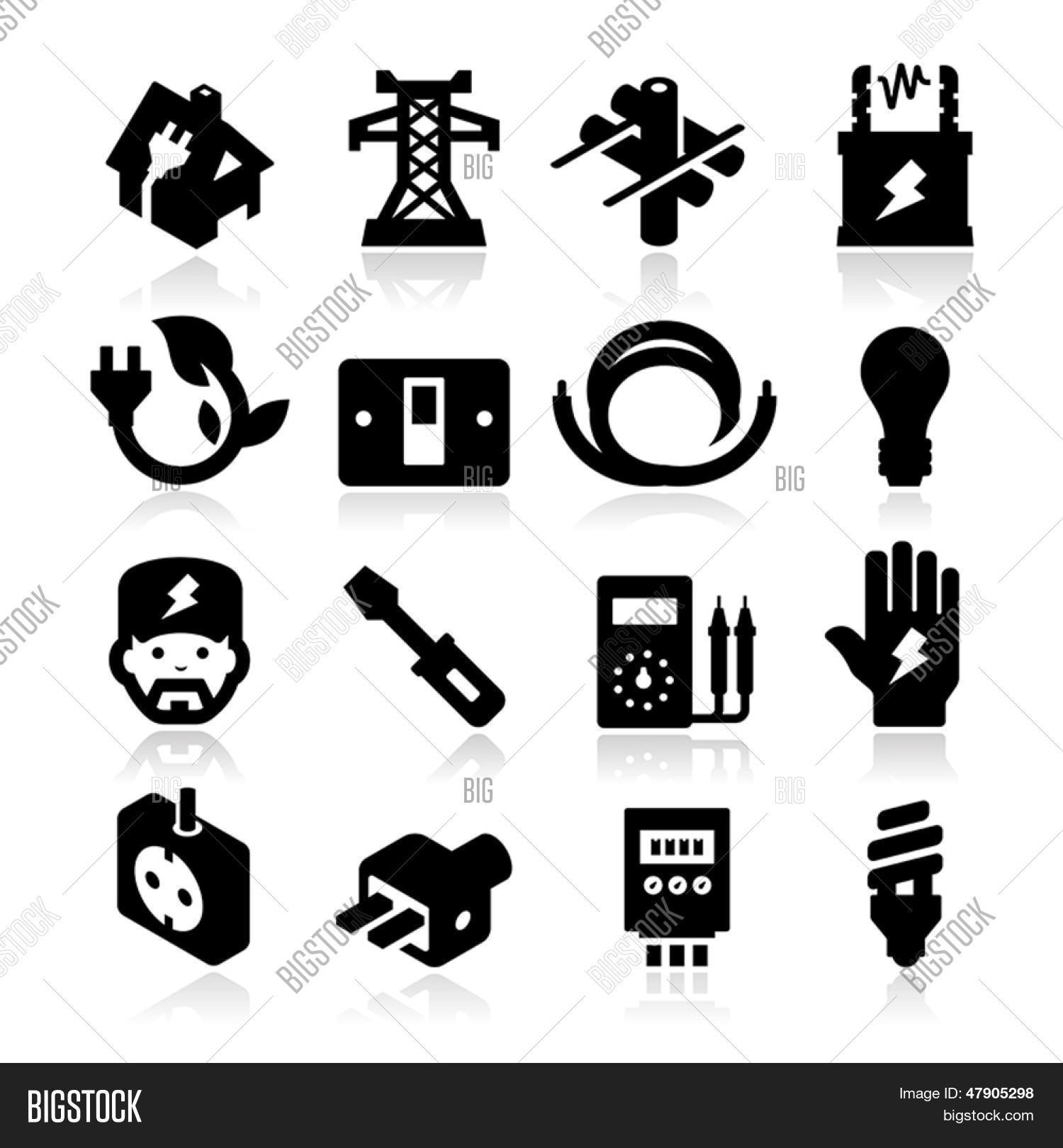 Vector y foto Electricidad Iconos (prueba gratis) | Bigstock