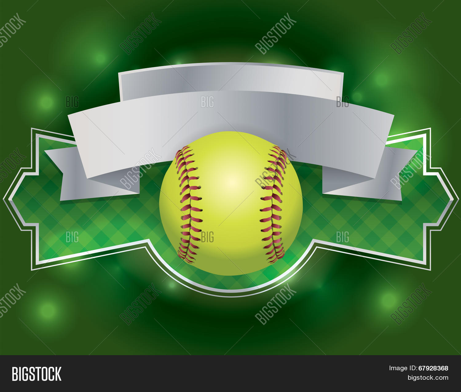 Softball Label Banner Vector & Photo (Free Trial) | Bigstock