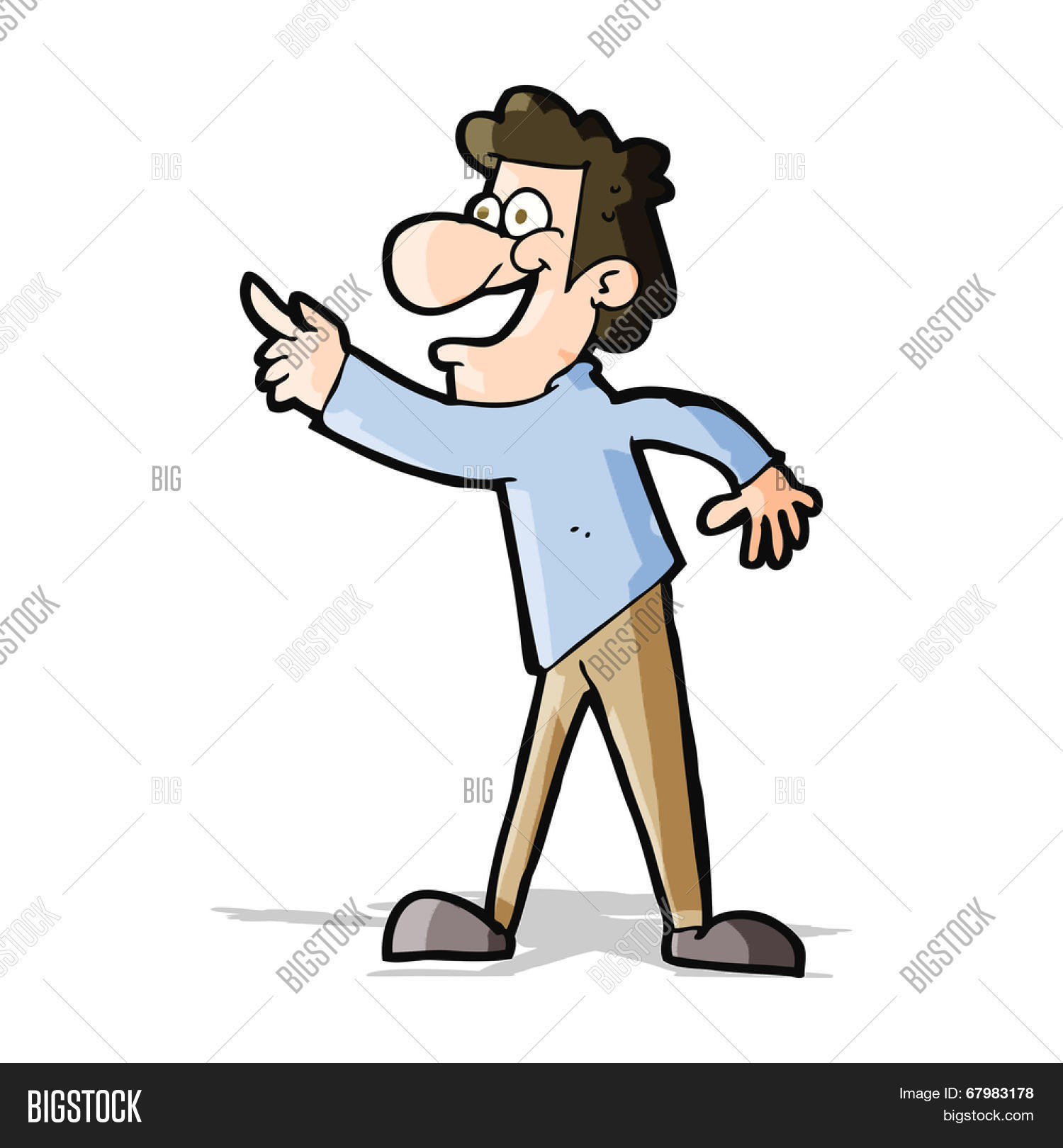 Cartoon Man Pointing Vector & Photo (Free Trial) | Bigstock