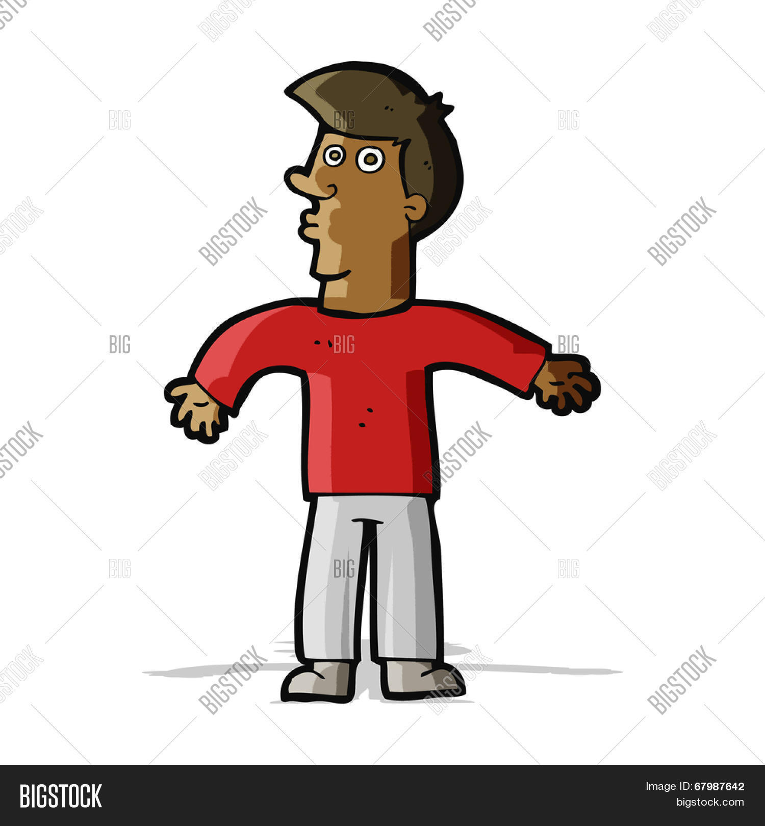 Cartoon Man Shrugging Vector & Photo (Free Trial) | Bigstock