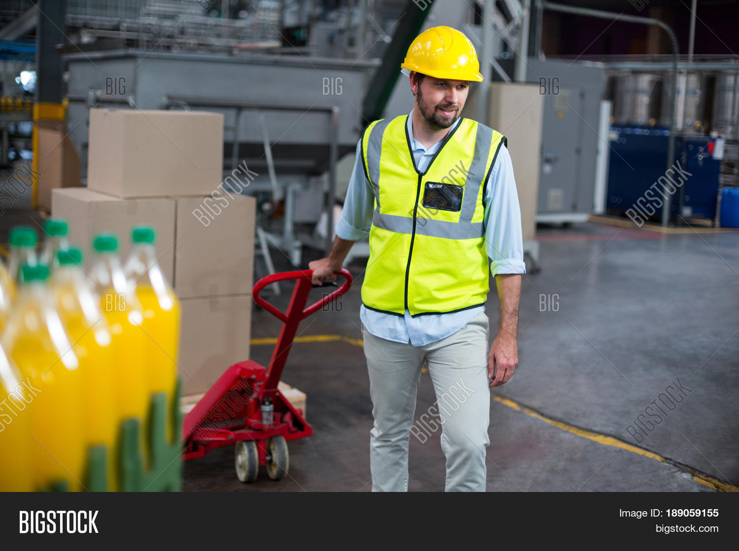 Factory Worker Pulling Image & Photo (Free Trial) | Bigstock