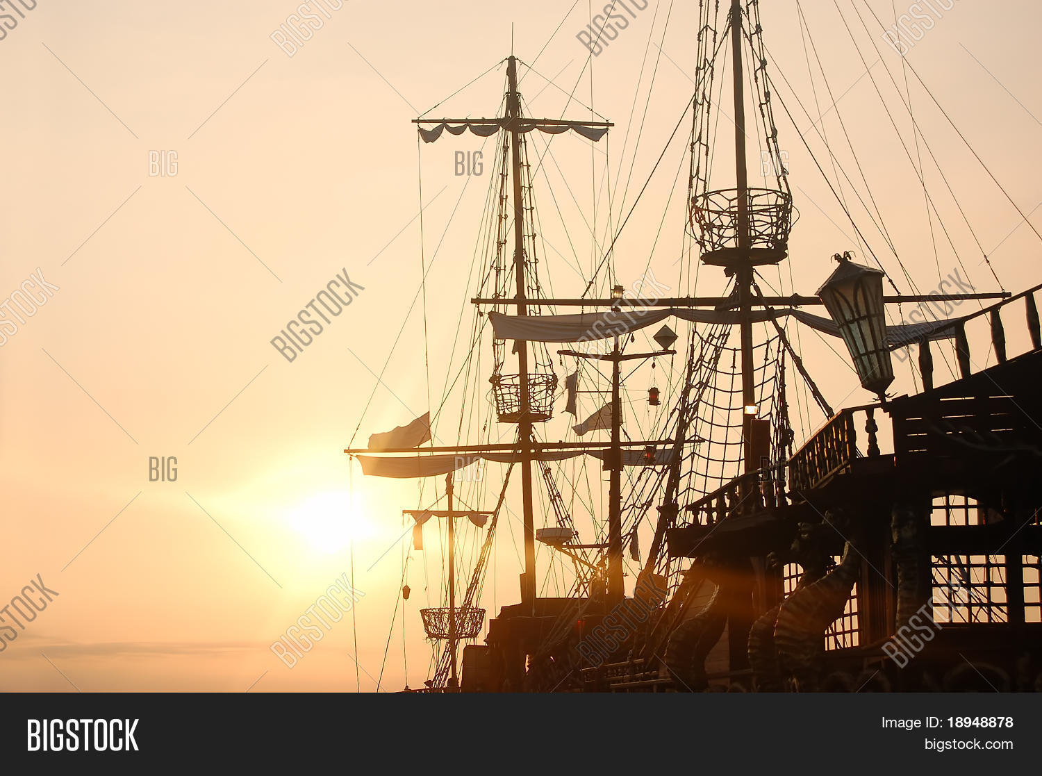 Pirate Ship Sunset Image & Photo (Free Trial) | Bigstock