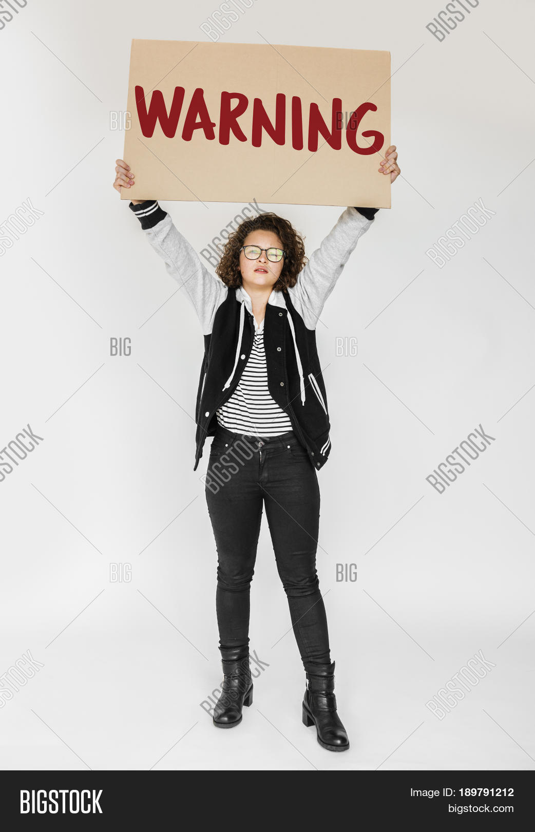 Woman Hold Caution Image & Photo (Free Trial) | Bigstock