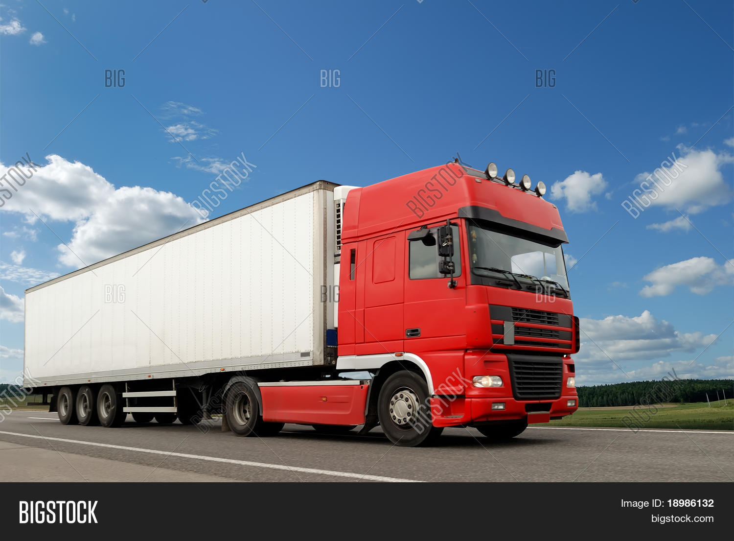 Single Red Lorry White Image & Photo (Free Trial) | Bigstock
