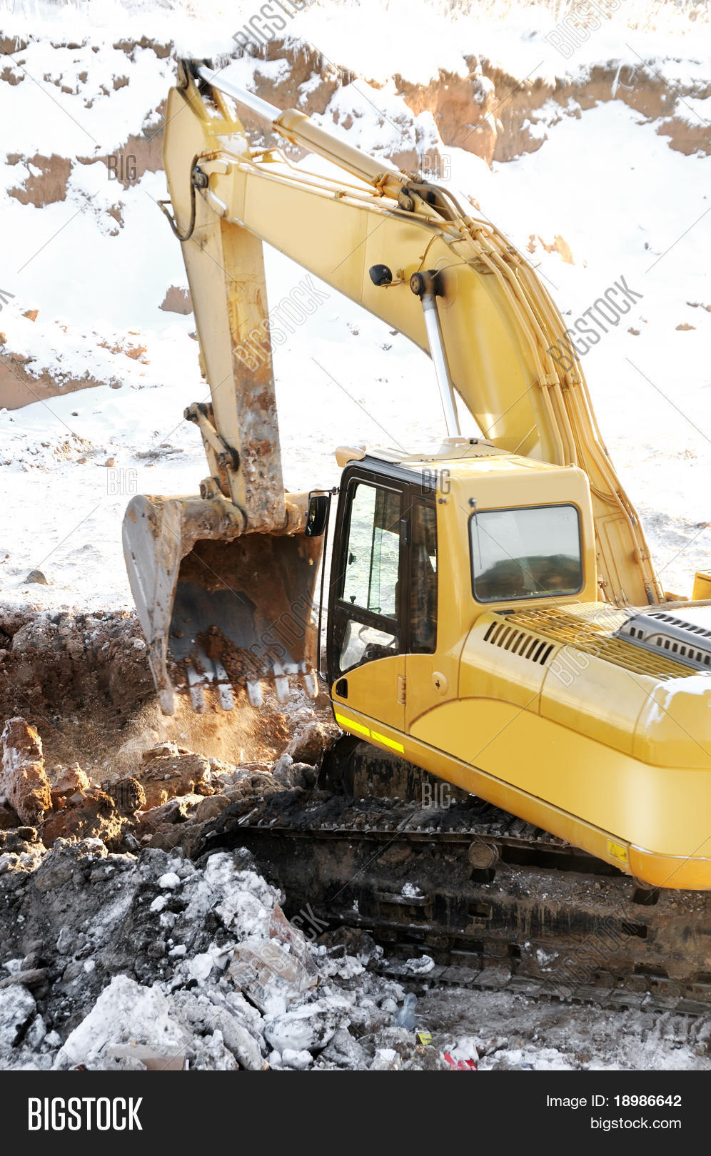 Yellow Excavator Image & Photo (Free Trial) | Bigstock