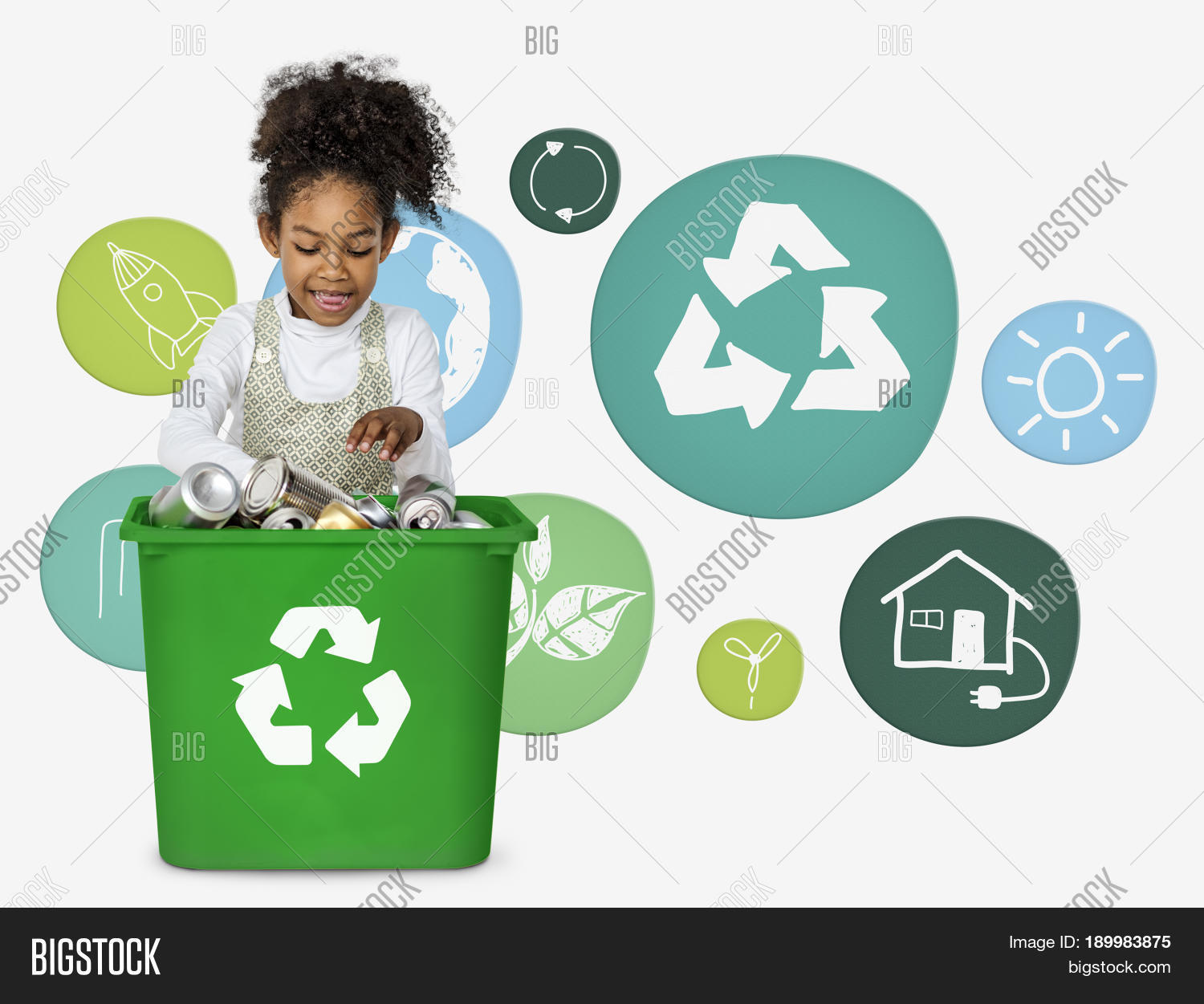 Little Girl Recycle Image & Photo (Free Trial) | Bigstock