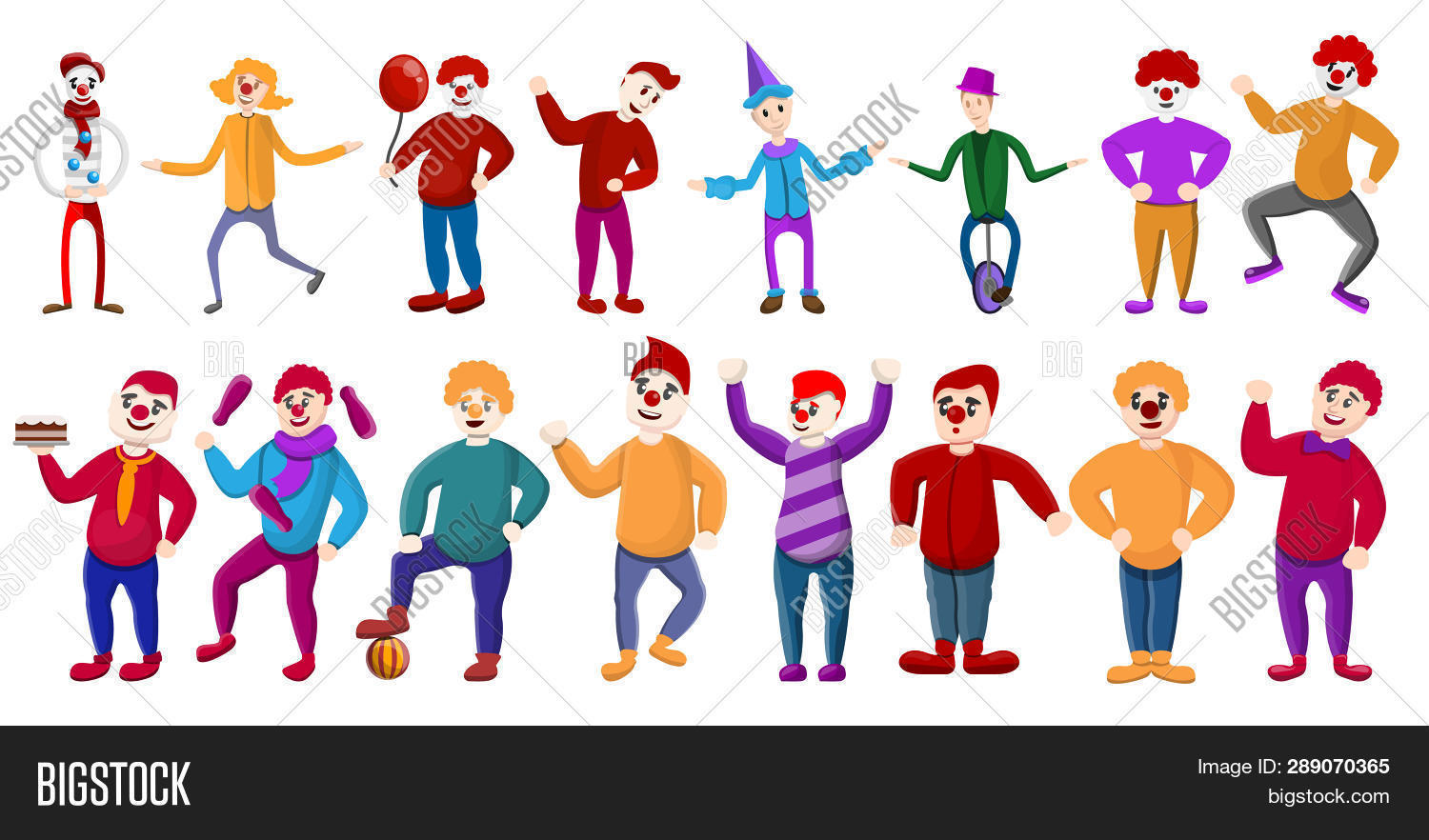 Clown Icons Set. Image & Photo (Free Trial) | Bigstock