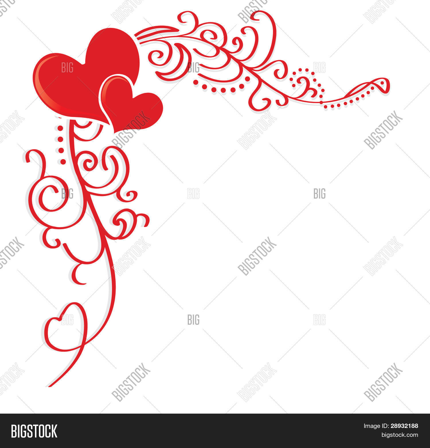 Hearts Love, Corner Vector & Photo (Free Trial) | Bigstock