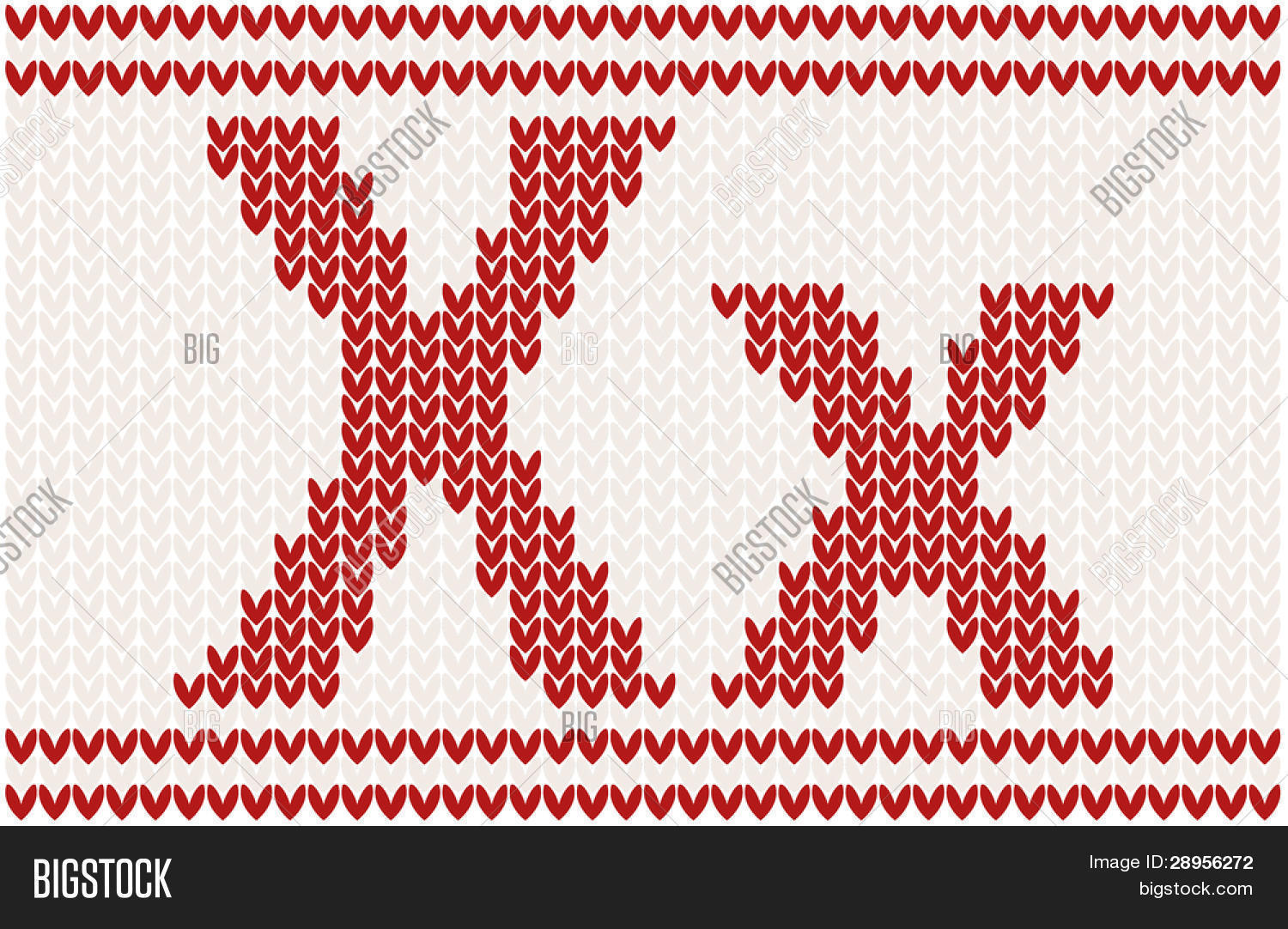 Red Knitted Letter X Vector & Photo (Free Trial) | Bigstock