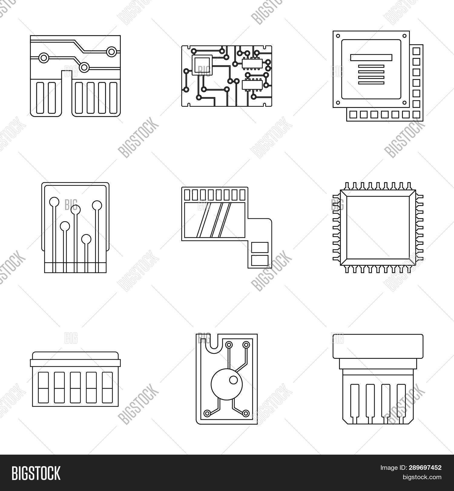 Chip Icons Set. Image & Photo (Free Trial) | Bigstock
