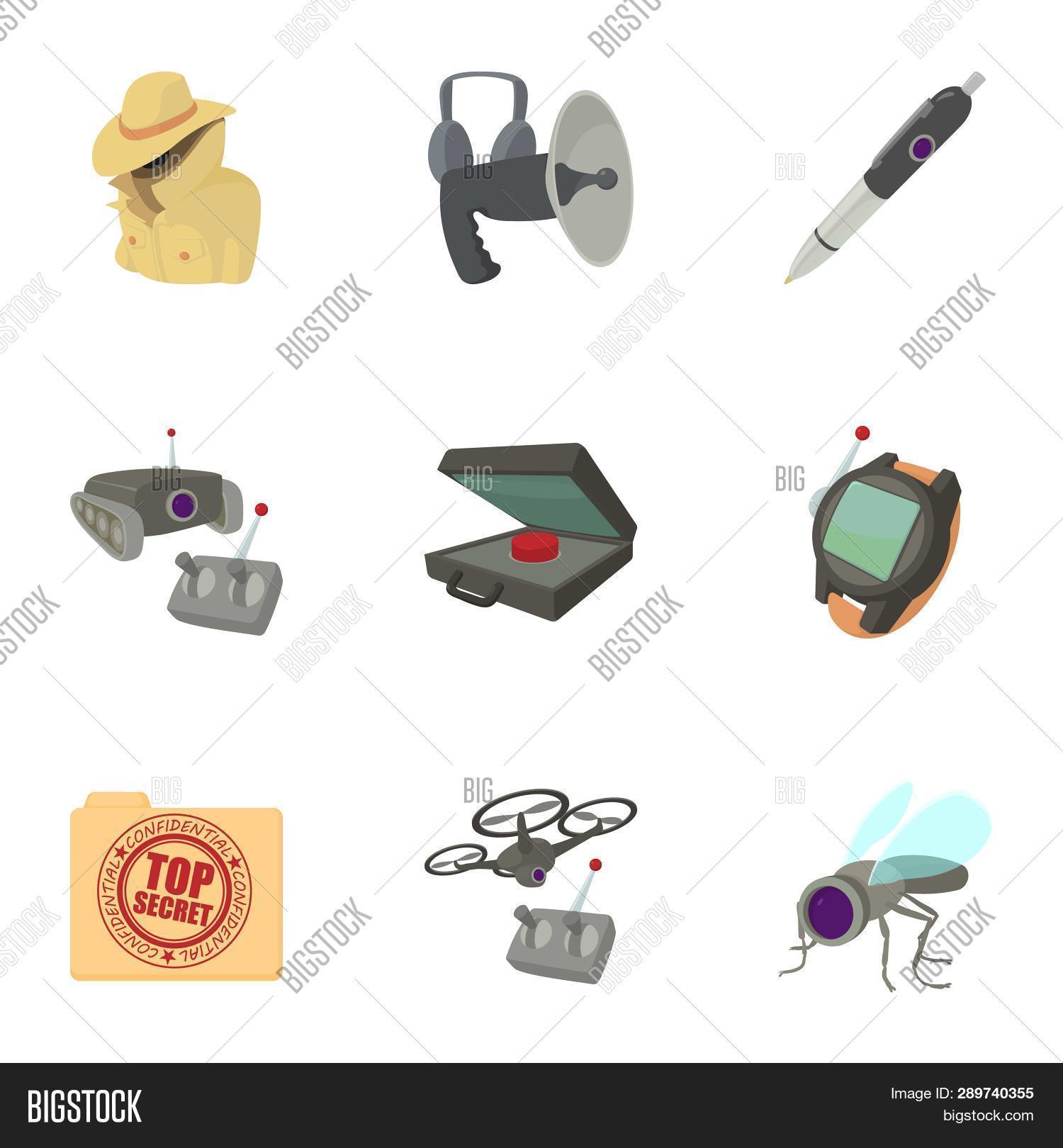 Fbi Icons Set. Cartoon Image & Photo (Free Trial) | Bigstock