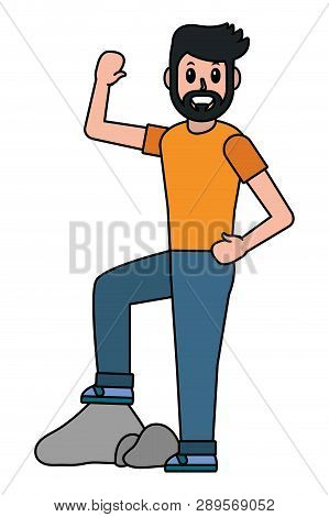 Man Body Leg On Rock Vector & Photo (Free Trial) | Bigstock