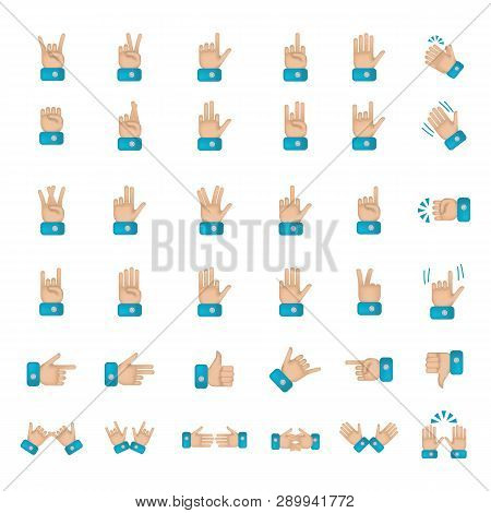 Set Hand Emoticon Vector & Photo (Free Trial) | Bigstock