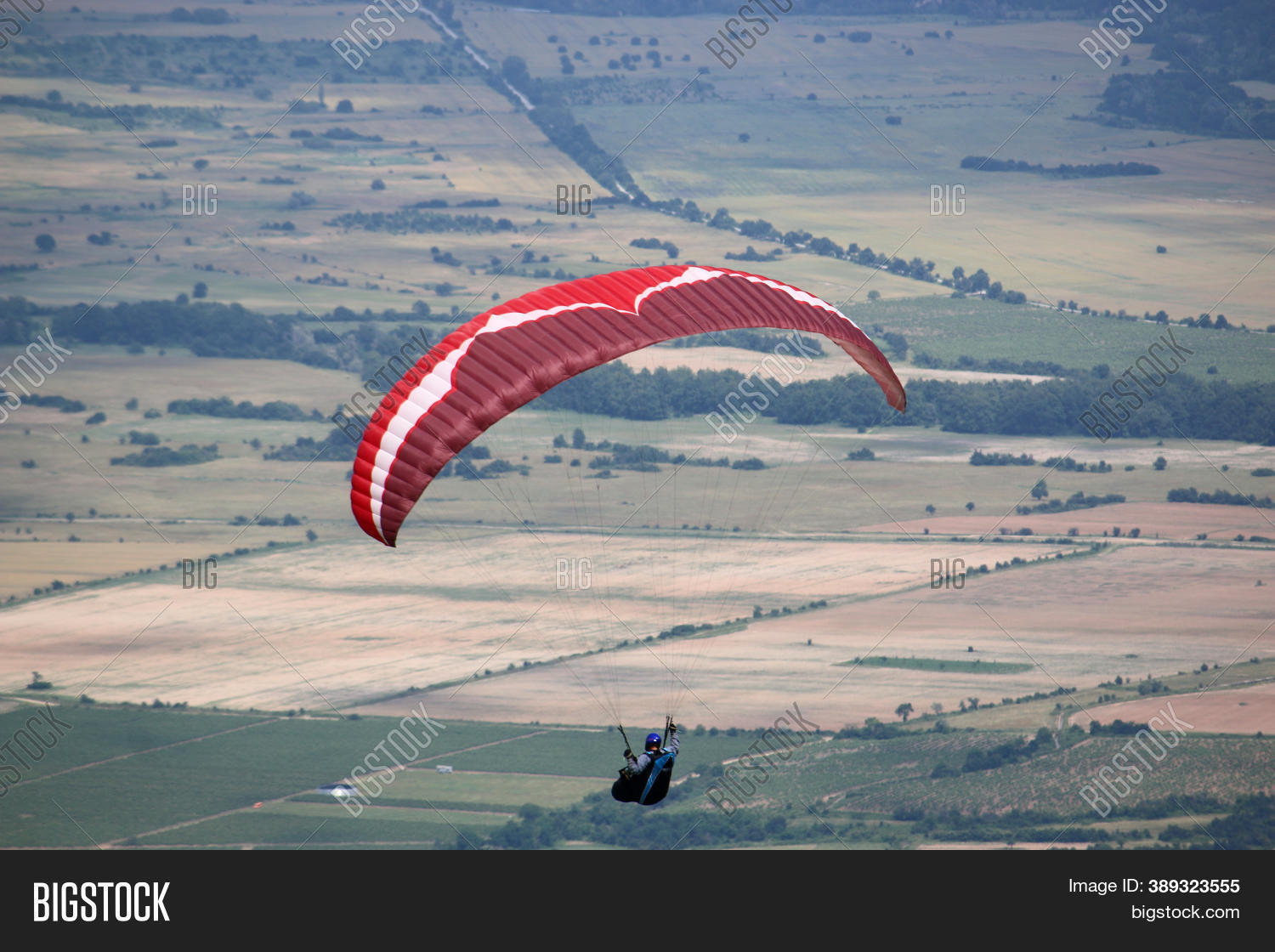 Paraglider Flying Red Image & Photo (Free Trial) | Bigstock