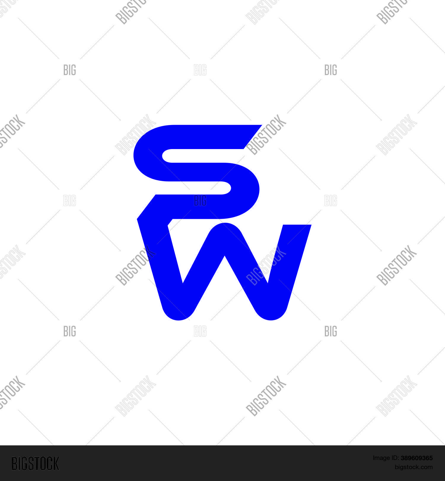 Letter Sw Simple Vector & Photo (Free Trial) | Bigstock