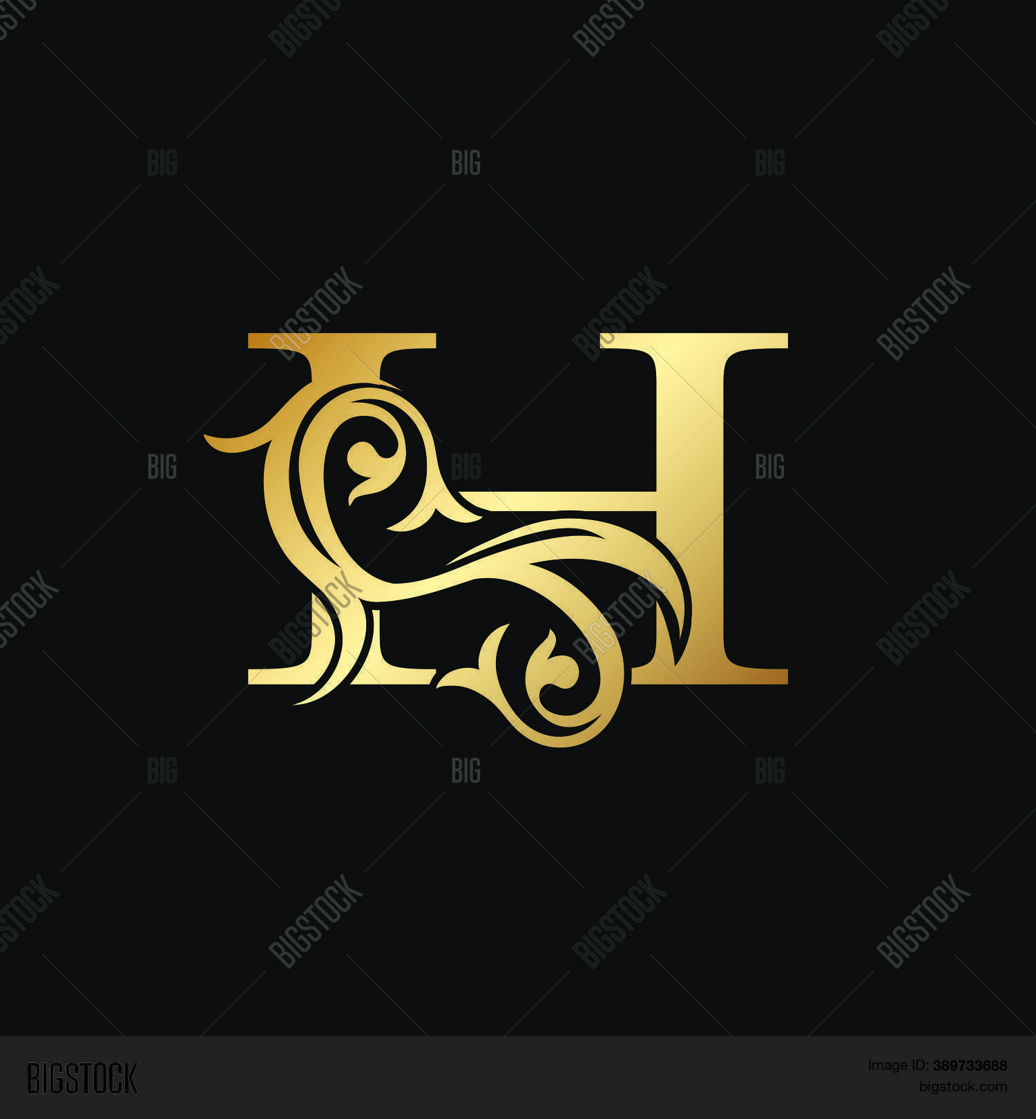 Luxury Gold Letter H Vector & Photo (Free Trial) | Bigstock