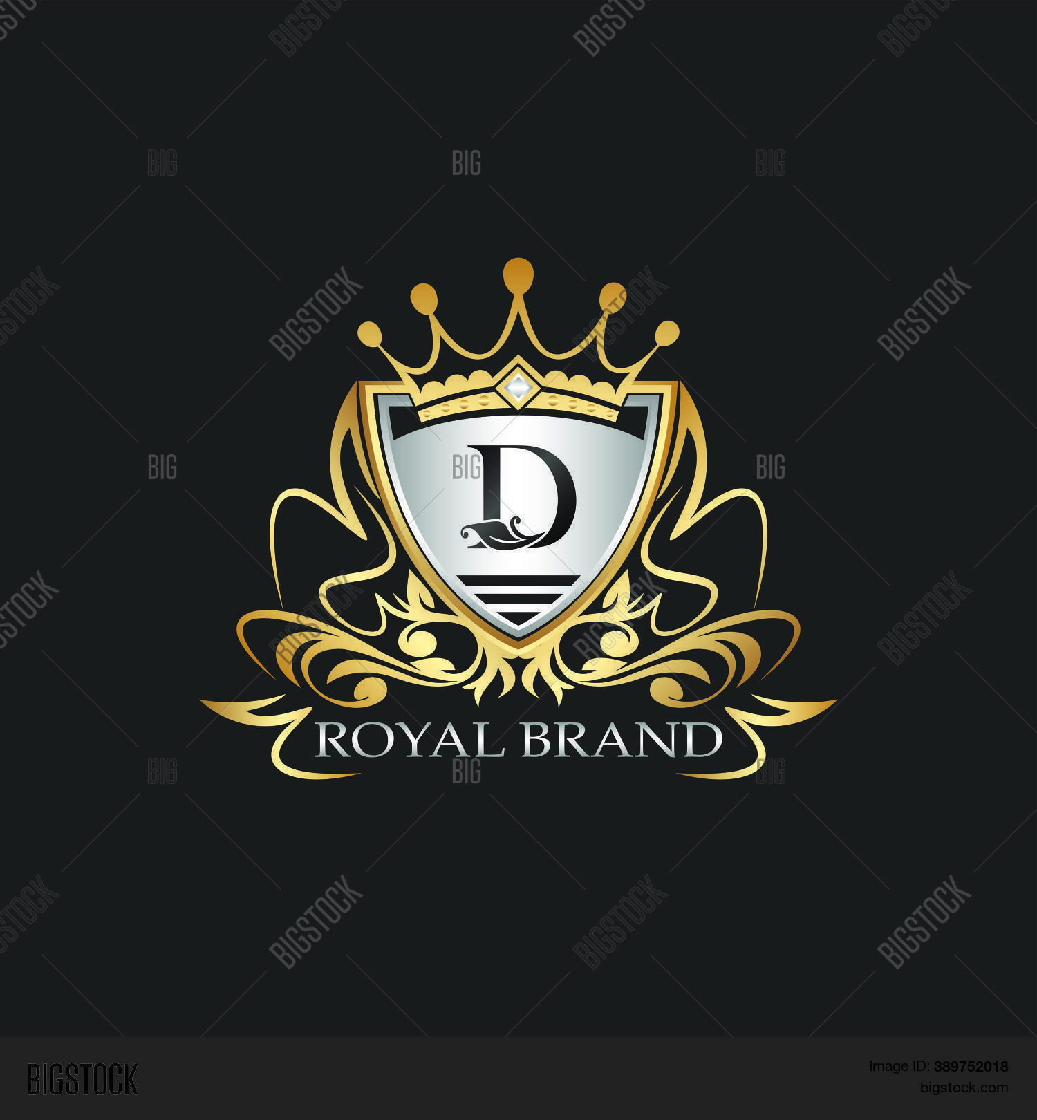 D Letter Gold Shield Vector & Photo (Free Trial) | Bigstock