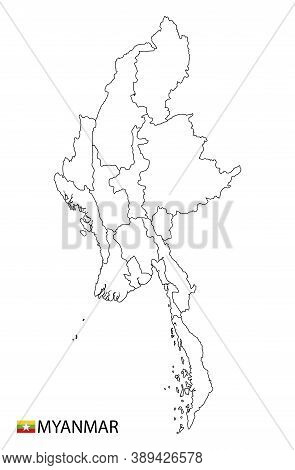 Myanmar Map, Black Vector & Photo (Free Trial) | Bigstock