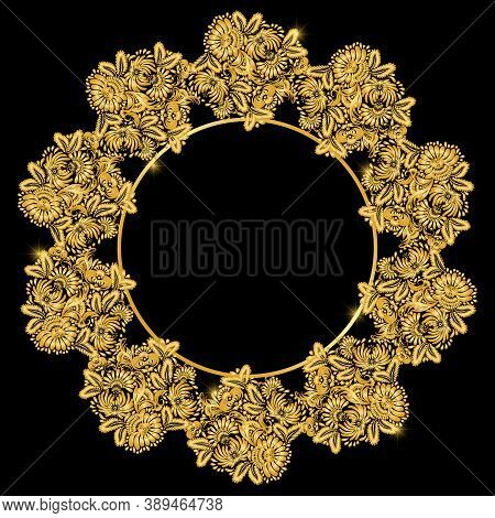 Gold Floral Round Vector & Photo (Free Trial) | Bigstock