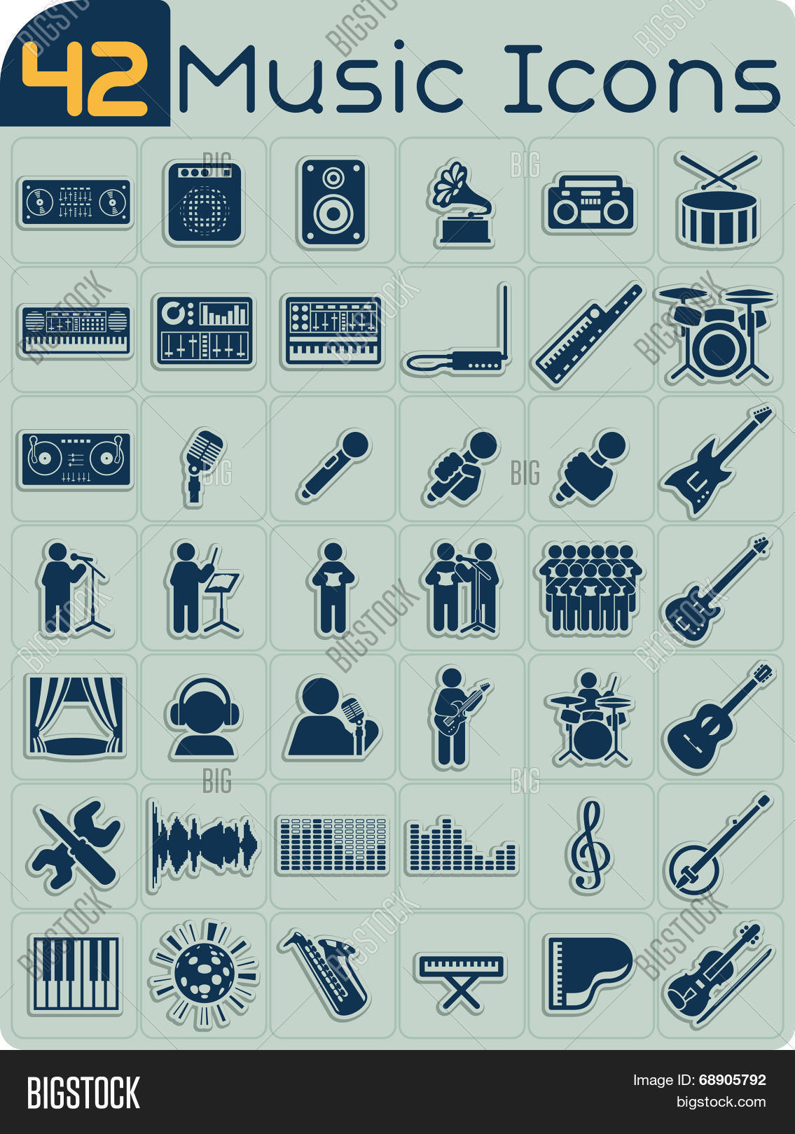42 Music Icons Vector Vector & Photo (Free Trial) | Bigstock