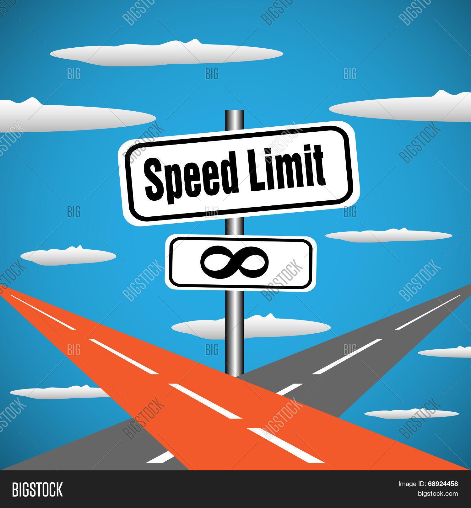 Speed Limit Signpost Vector & Photo (Free Trial) | Bigstock