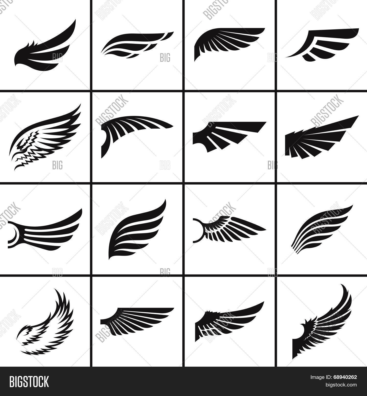 Wings Design Elements Vector & Photo (Free Trial) | Bigstock