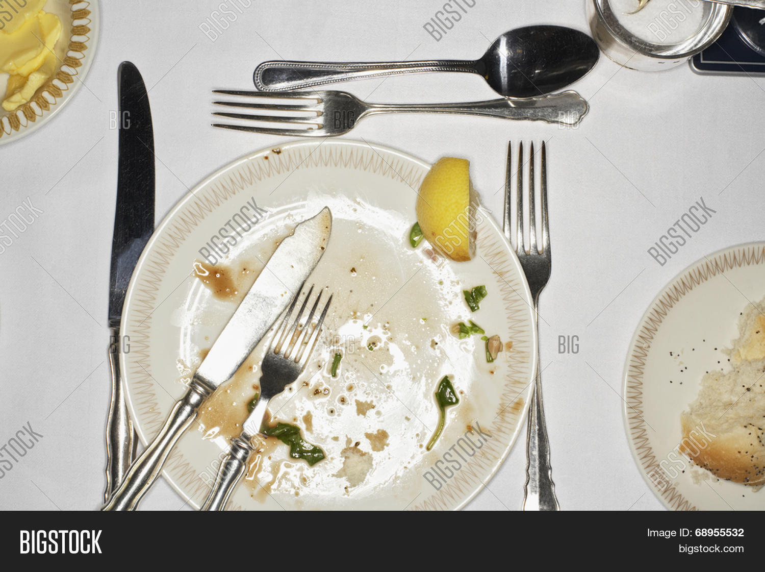 Dirty Plate Silverware Image & Photo (Free Trial) | Bigstock