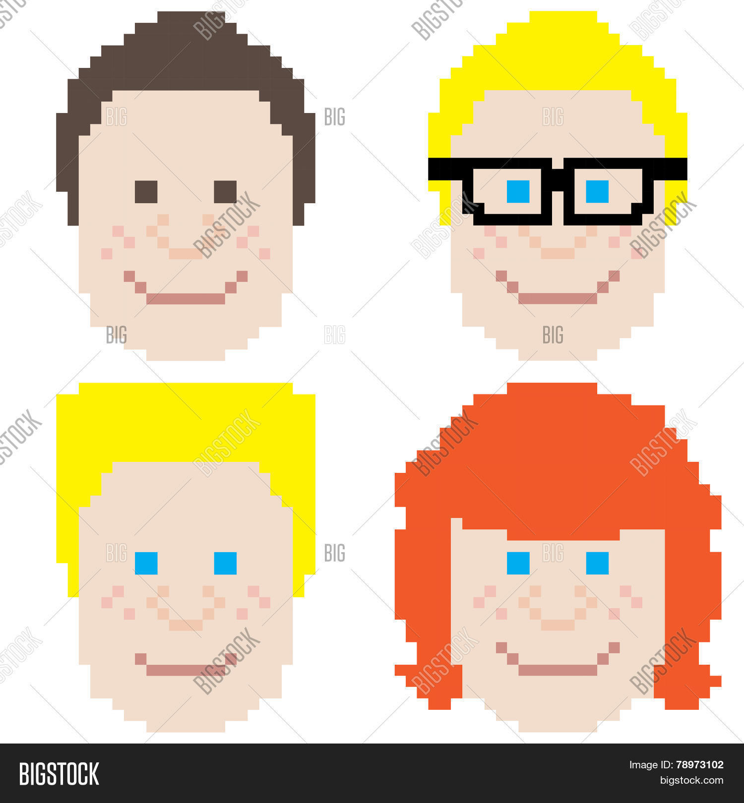 Boy Face Pixel Art Vector & Photo (Free Trial) | Bigstock