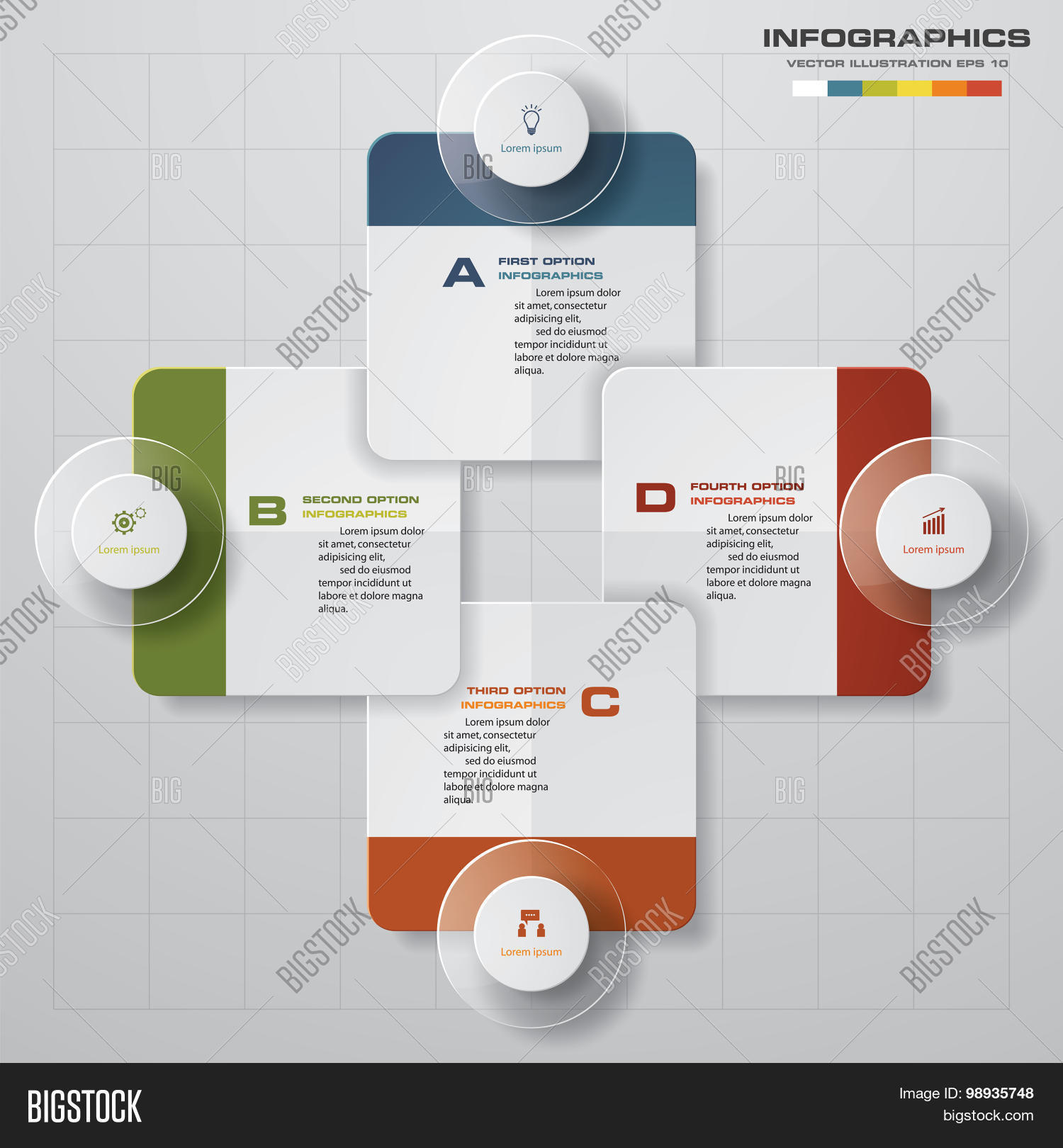 4 Steps Process. Vector & Photo (Free Trial) | Bigstock