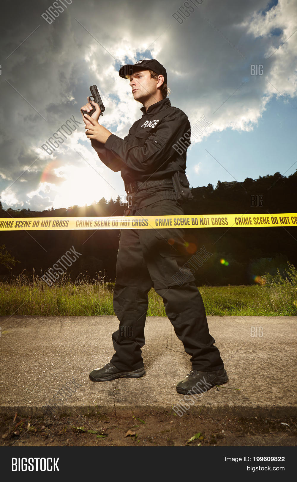 Police Man Guarding Image & Photo (Free Trial) | Bigstock