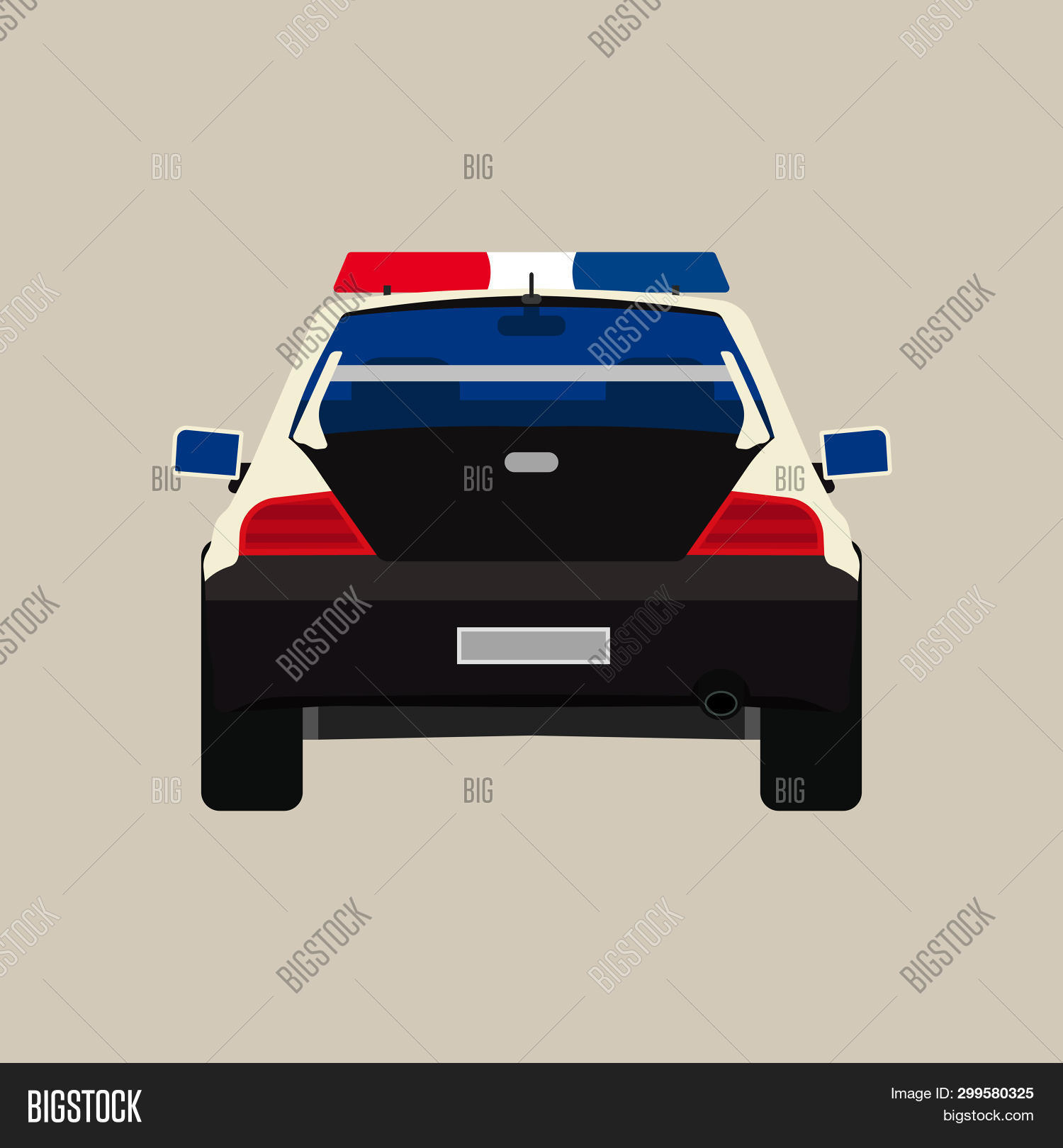 Police Car Back View Vector & Photo (Free Trial) | Bigstock