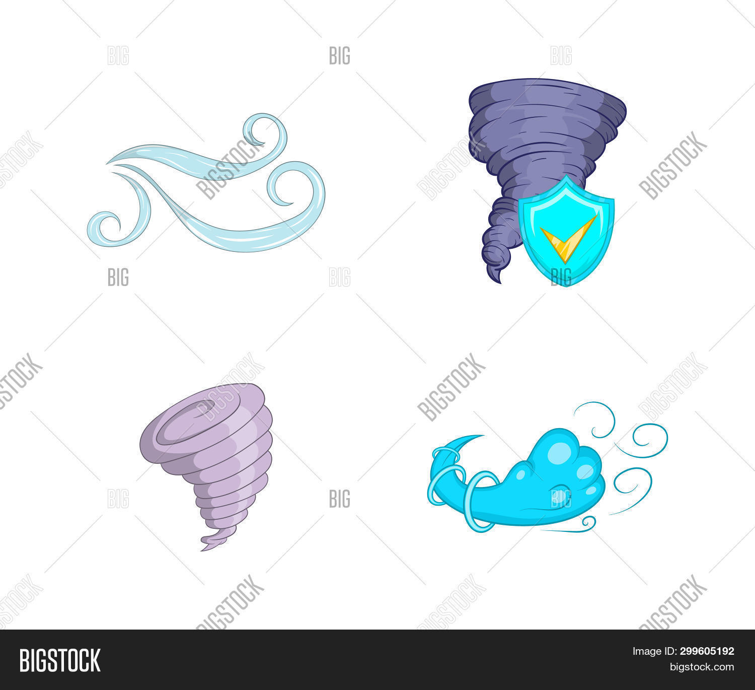 Wind Icon Set. Cartoon Image & Photo (Free Trial) | Bigstock