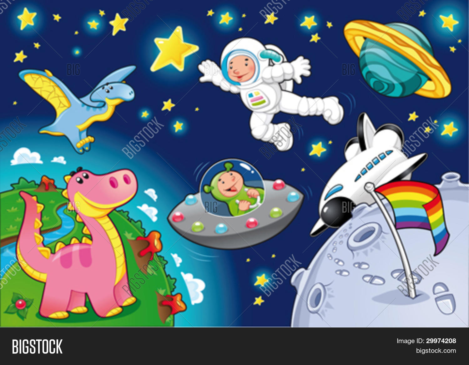 Man Space. Cartoon Vector & Photo (Free Trial) | Bigstock