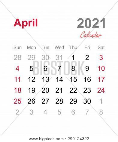 April 2021 Calendar - Image & Photo (Free Trial) | Bigstock