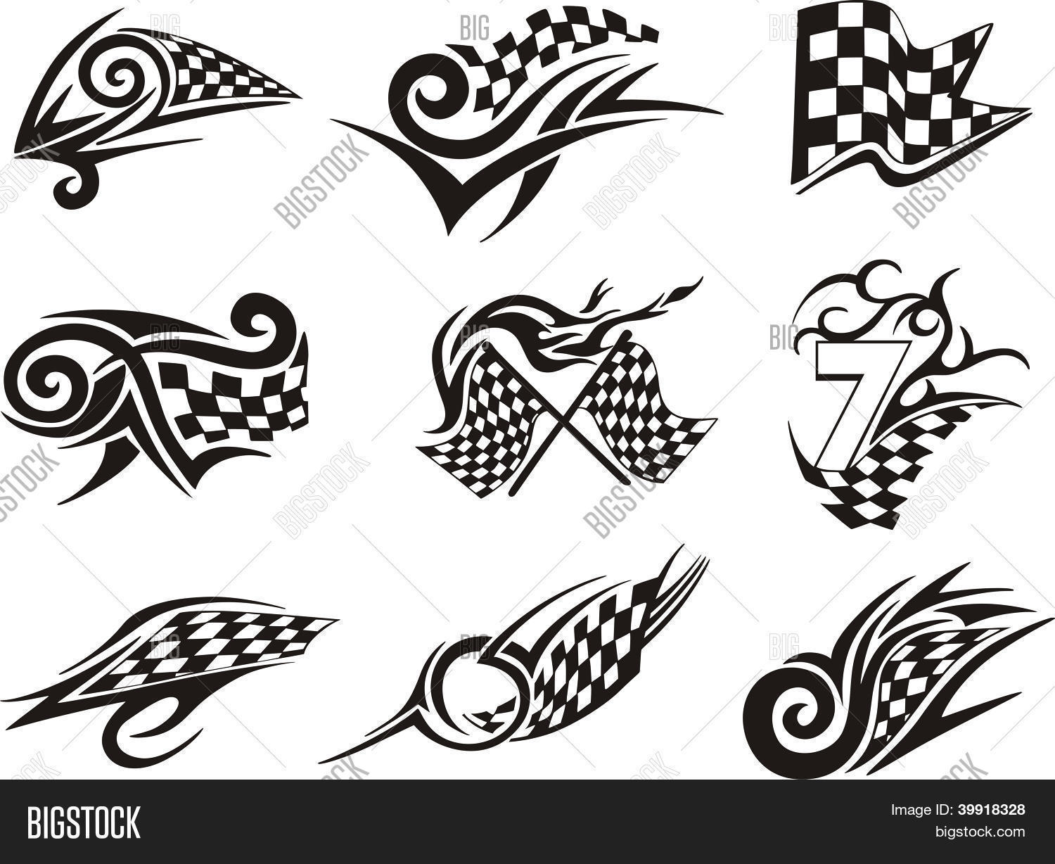 Set Racing Tattoos Vector & Photo (Free Trial) | Bigstock
