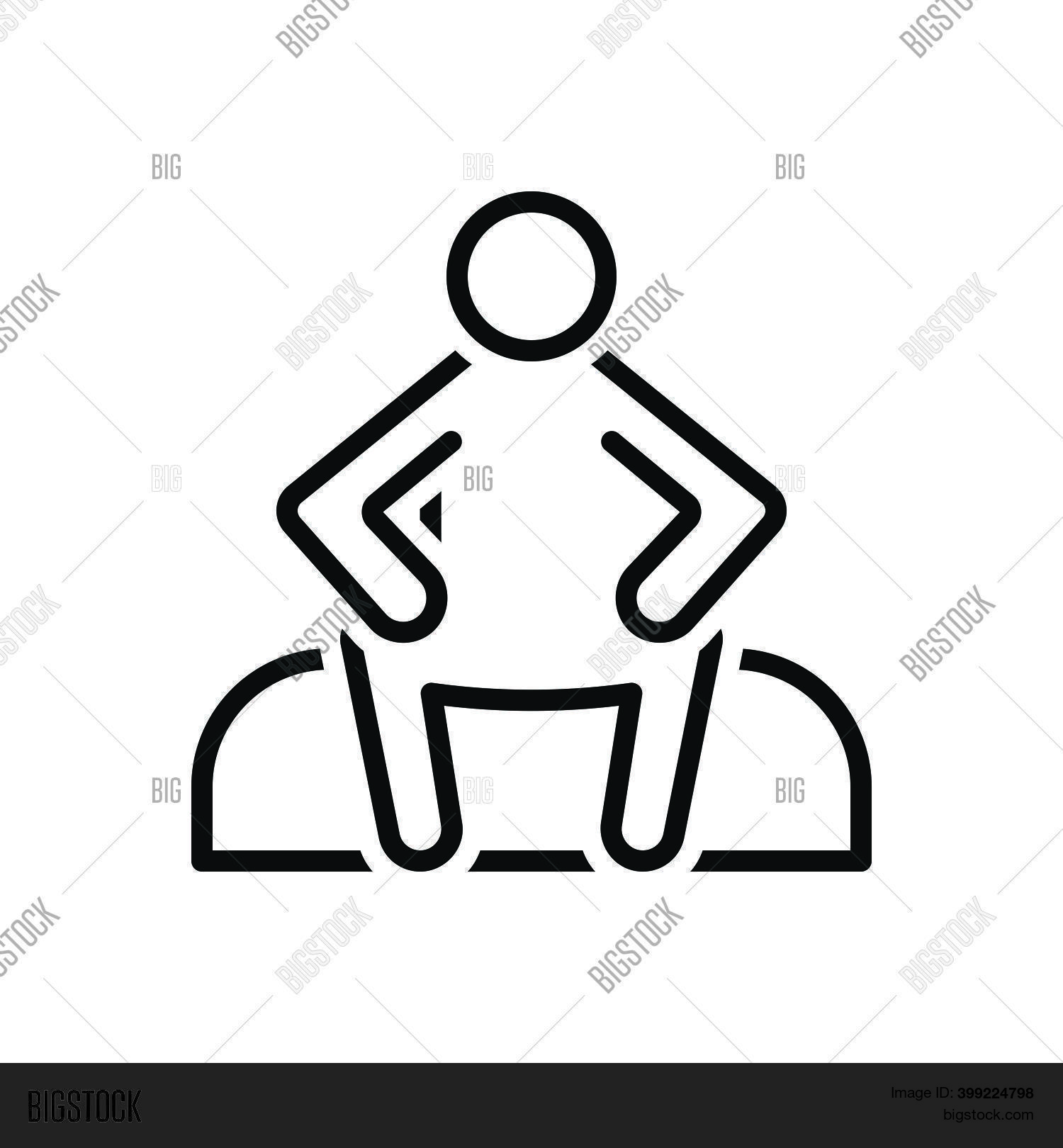 Black Line Icon Sit Vector & Photo (Free Trial) | Bigstock