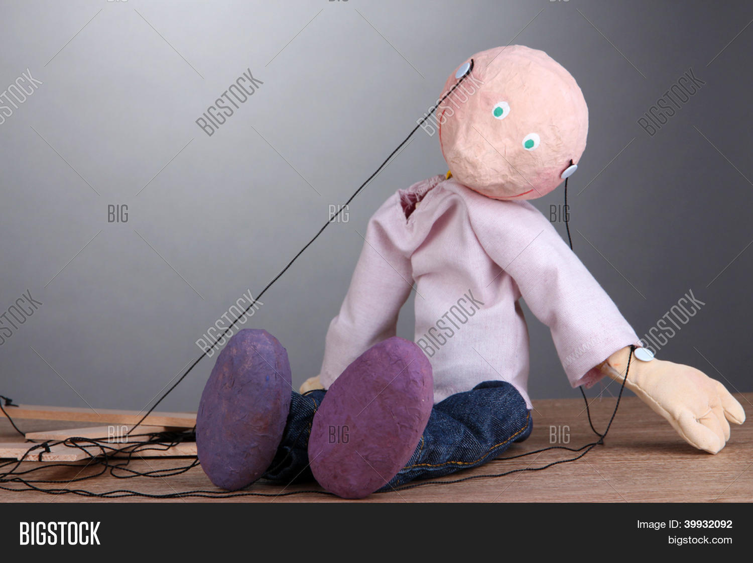 Wooden Puppet Sitting Image & Photo (Free Trial) | Bigstock