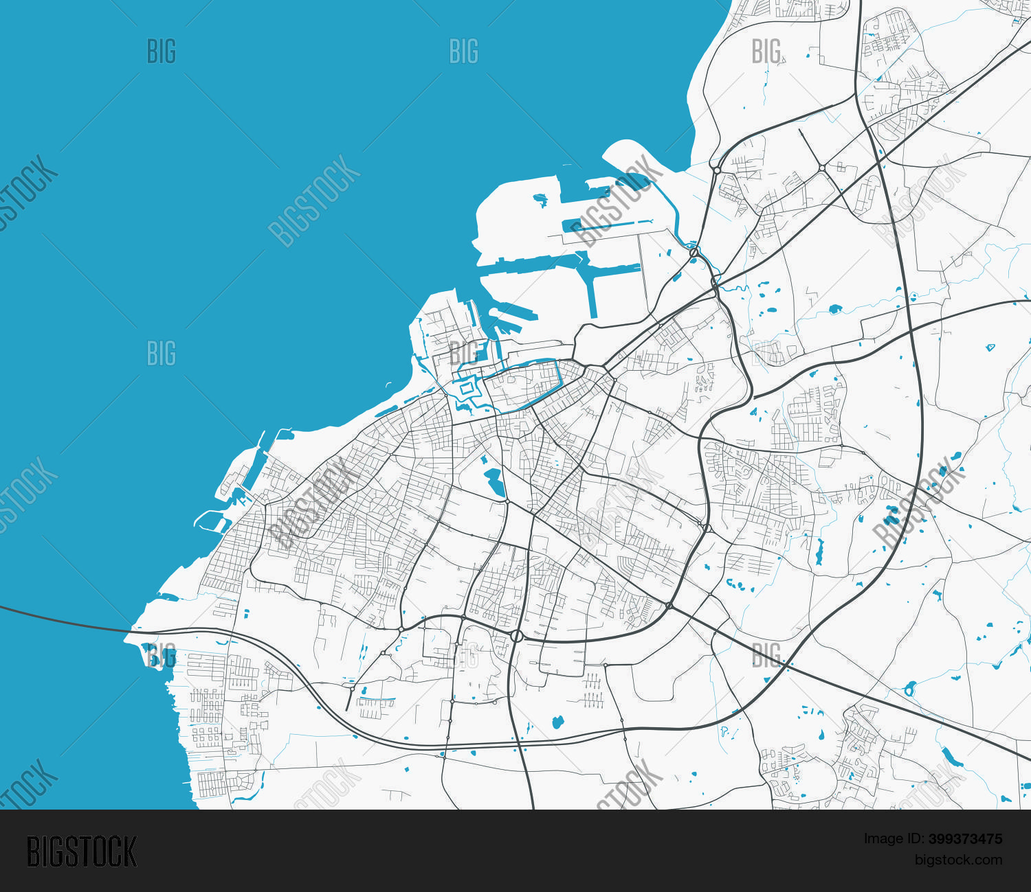 Detailed Map Malmo Vector & Photo (Free Trial) | Bigstock