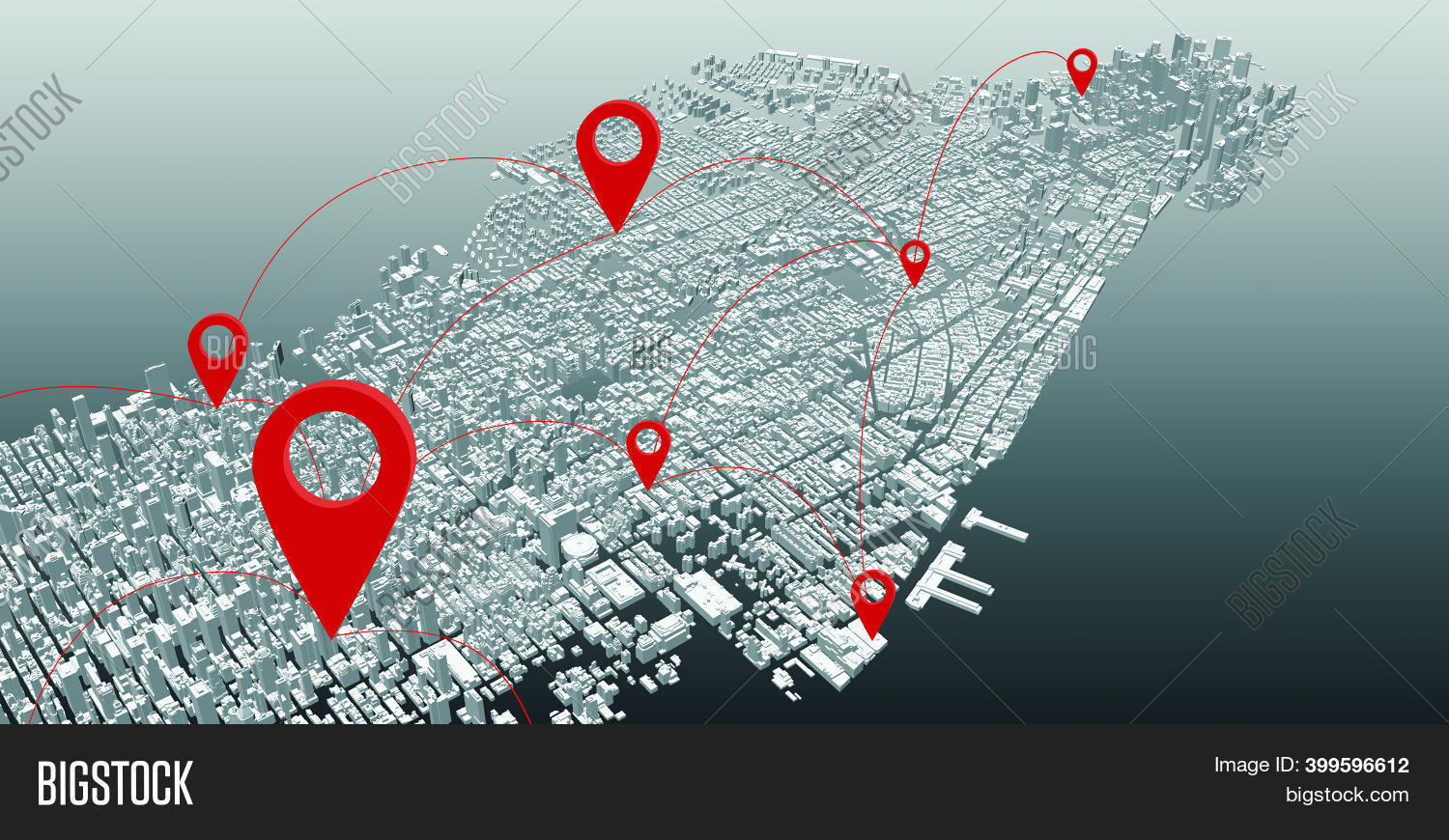 Map Pin Above City Image & Photo (Free Trial) | Bigstock